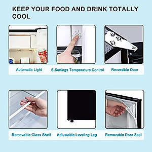 Frestec 4.5 CU' Small Refrigerator, Compact Refrigerator,Mini Fridge, Mini Fridge with Freezer, Black (FR 450 BK)