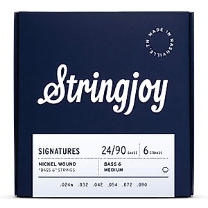 Stringjoy BVI2490 Signatures Bass VI Strings, 24-90 Balanced Gauge, Nickel Guitar Strings, Electric Bass VI Guitar Strings, 6 String Set