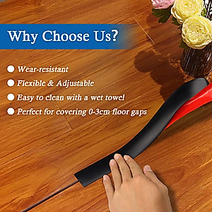 Floor Transition Strip Floor Cover Strips Self Adhesive Flooring Transitions Laminate Floor Strip 1.57" Wide Vinyl Floor Flat Divider Strip (4cm, 10Ft, Black)