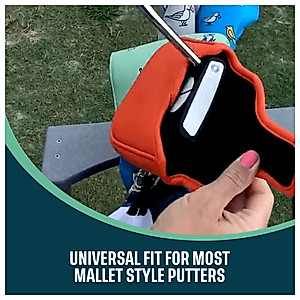 e9 golf Fore The Birds Square Putter Covers, Synthetic Leather Cover Waterproof Resistant, Golf Accessories for Men and Women, Universal Fit Putter Covers with 4 Color Options