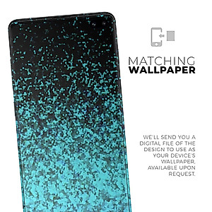 DesignSkinz Black and Turquoise Unfocused Sparkle Print Protective Vinyl Decal Wrap Skin Cover Compatible with The Samsung Galaxy S20 (Screen Trim & Back Glass Skin)