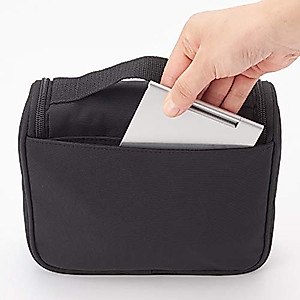 MUJI Polyester Hanging Travel Case, 16 cm Width x 19 cm Depth x 6 cm Height, Black