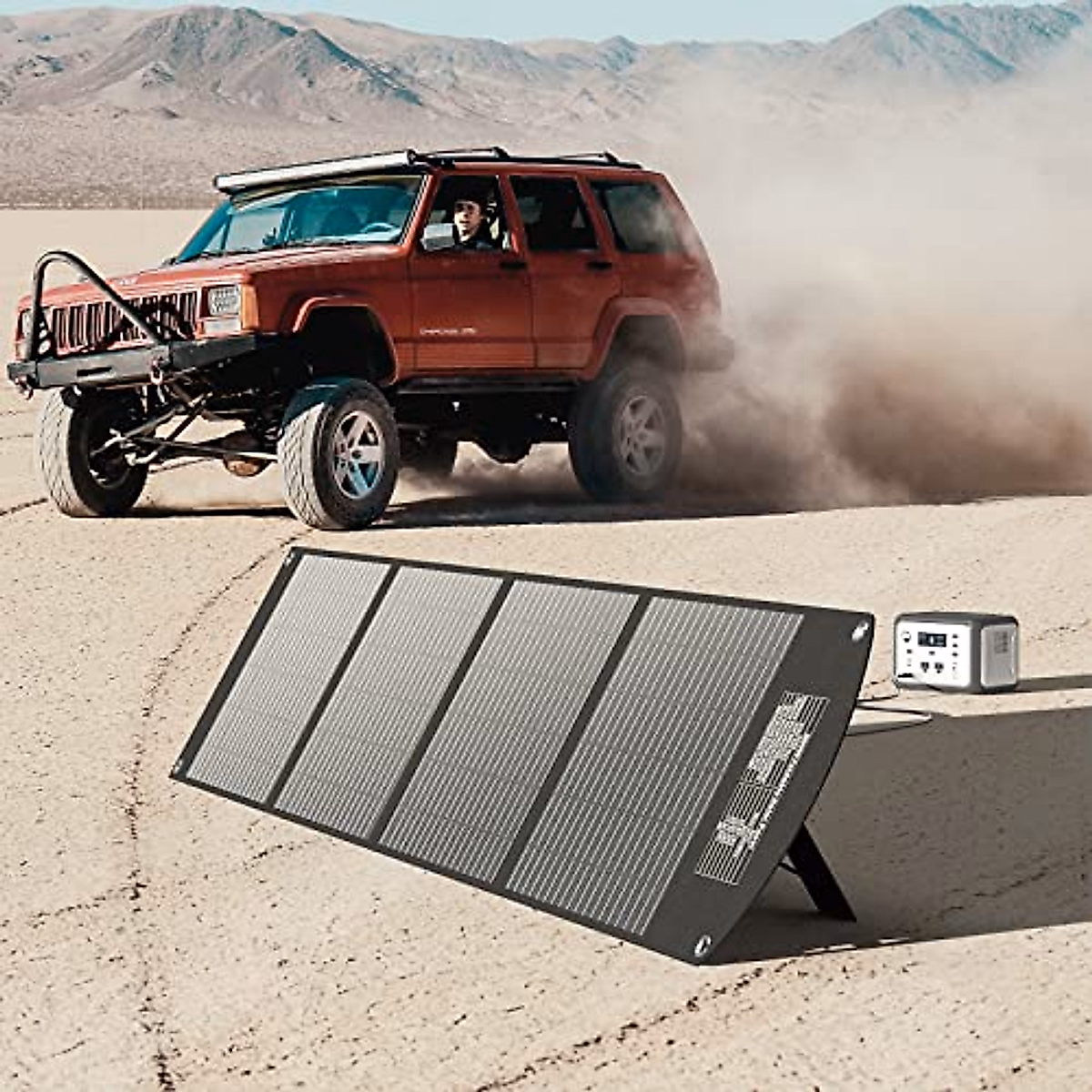 200W Solar Panels with Extra Long Connecting Cables, Portable Solar Panel Foldable ETFE High Efficiency Panel with MC4 DC XT60 Anderson Output for Power Station Generator for Outdoor Camping Van RV