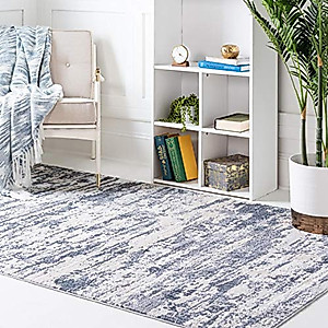 Rugs.com Caspian Collection Area Rug – 8' x 10' Gray Low-Pile Rug Perfect for Living Rooms, Large Dining Rooms, Open Floorplans