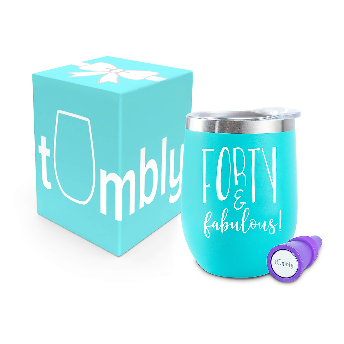 40th Birthday Gifts for Women – 40 and Fabulous Wine Tumbler - 40th Birthday Decorations for Women – 40th Birthday Wine Glass – 40th Birthday Cup