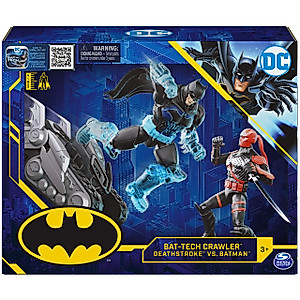 DC Comics Batman Bat-Tech Crawler with 4-inch Exclusive Deathstroke and Batman Action Figures, Includes 12 Accessories, Kids Toys for Boys Ages 3 and Up