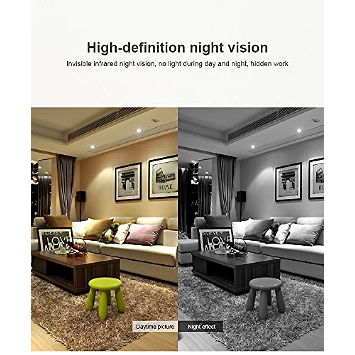 OUCAM Mini WiFi Spy Camera 1080P Video Recording Live Feed, Wireless Hidden Spy Cam Nanny Camera/Auto Night Vision/No Light Night Vision/Motion Activated Alarm(2023 New Upgraded Phone APP) 11