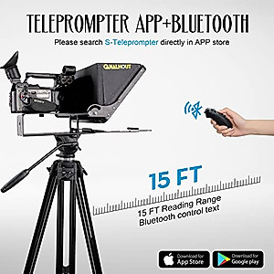 CANALHOUT 16" Universal Teleprompter with Remote Control, Fit All Tablets/iPad, Video Camera/DSLR, Pre-Assembled, 70/30 Beam Splitting Glass with Waterproof Tote, Speech and Video Creation