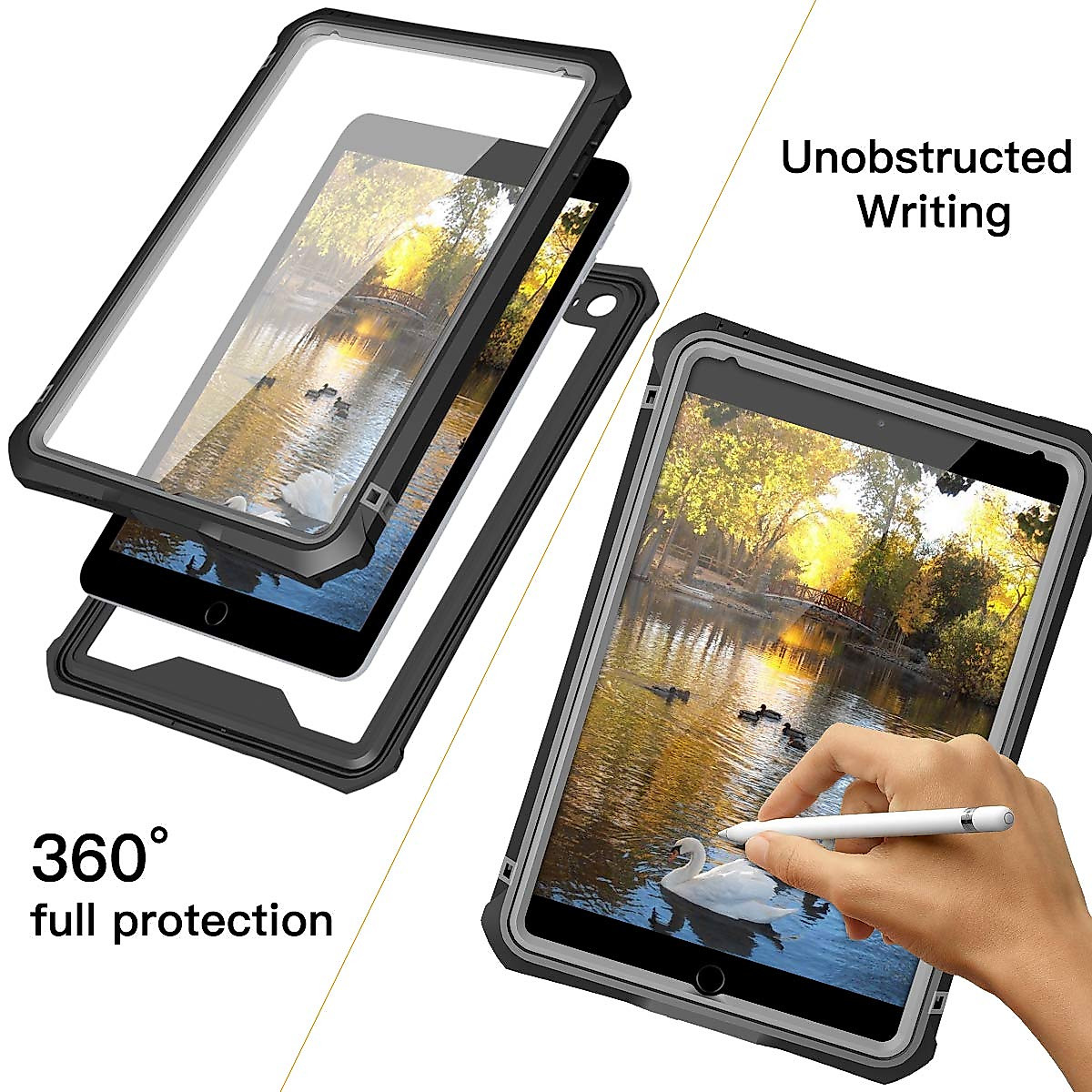 iPad Mini 5 Case - Waterproof iPad Mini 5/iPad Mini 4 Full Body Bumper Case with Built in Screen Protector Drop Proof Anti Scratch Anti Shock Red Case Cover for iPad Mini 5th/4th Generation 7.9"