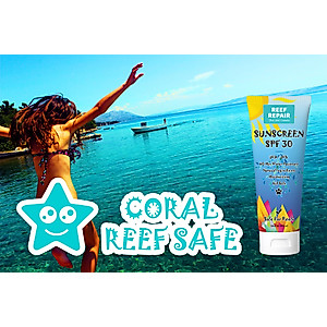 Reef Safe Sunscreen SPF 30+ All Natural, Water Resistant, Moisturizing, Biodegradable, Broad Spectrum UVA/UVB Coral Friendly Mineral Suncream from Reef Repair 4 fl. Oz