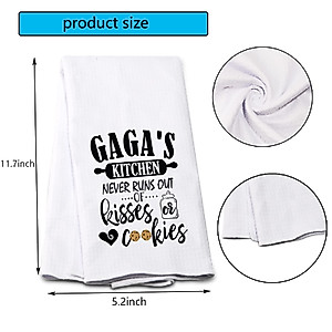 POFULL Gaga’s Kitchen Gift Gaga Appreciation Gift Gaga's Kitchen Never Runs Out of Kisses and Cookies Dish Towel (Gaga Towel)