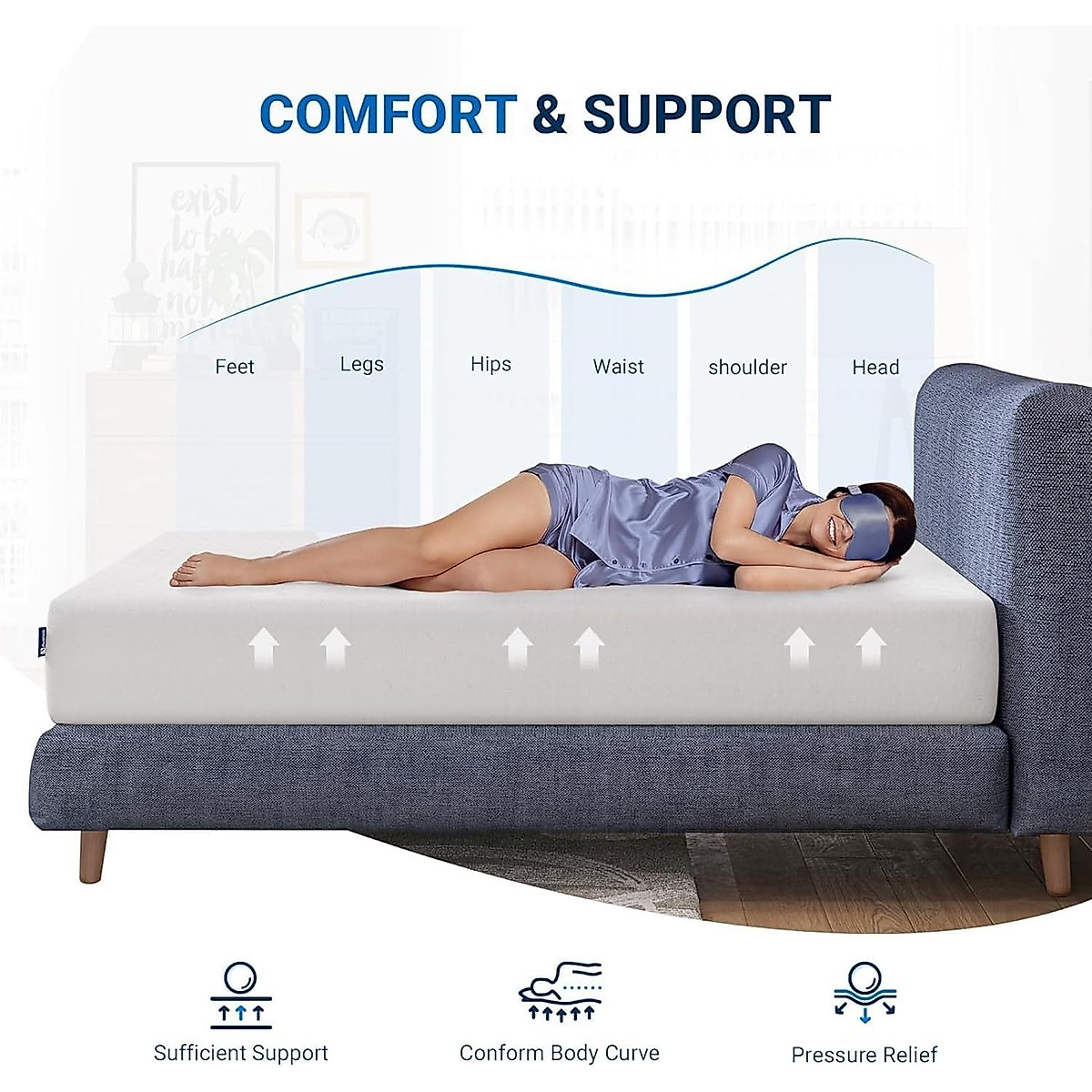 Avenco Queen Mattress, 12 Inch Queen Memory Foam Mattress in a Box for Refresh Sleep & Pressure Relief, CertiPUR-US Certified Medium Firm Queen Size Mattresses