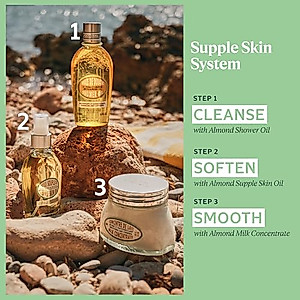 L'OCCITANE Cleansing & Softening Almond Shower Oil: Oil-to-Milky Lather, Softer Skin, Smooth Skin, Cleanse Without Drying, With Almond Oil, 16.9 Fl. Oz Refill