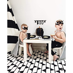 Re-Play Made in USA Toddler Dinnerware Set - 10 oz. Open Cup, 7" Flat Plate, 12 Oz. Bowl, Rounded Tip Fork and Deep Scoop Spoon - Dishwasher/Microwave Safe Plastic Dinnerware Set - Black