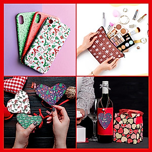 12 Pieces Christmas Faux Leather Sheets Plaid Check Printed Synthetic Leather Sheet Snowflake Pattern Faux Leather Fabric Sheet for DIY Christmas Earrings Bows Craft Making (Fresh Style)