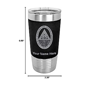 LaserGram 20oz Vacuum Insulated Tumbler Mug, Flag of Honduras, Personalized Engraving Included (Faux Leather, Black)