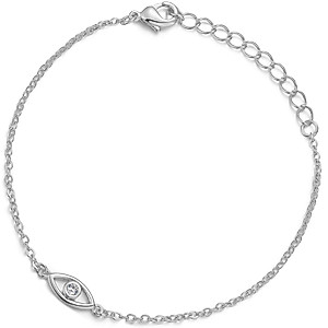BLOSSOM & HUE Mini Evil Eye Minimalist Bracelet In .925 Sterling Silver