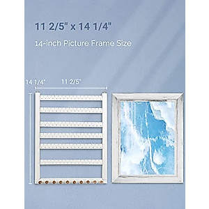 Mymazn Easy Assemble Solid Beech Wood Earring Hanging Necklace Holder Hanger Wall Mount Jewelry Organizer Rings Scruncies Organization