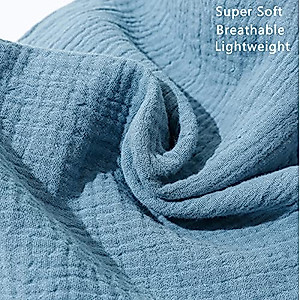 Muslin Baby Lounger Cover 2 Pack, Organic Cotton Removable Slipcover for Newborn,Baby Padded Lounger Infant Floor Seat Cover for Boys Girls (Blue/Gray)