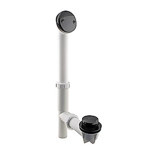 Westbrass 593244-62 White 1-1/2" Tubular Tip Toe Bath Waste Drain Kit, Matte Black, 1 Pack