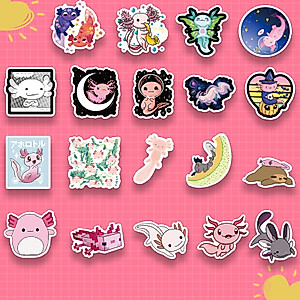 Axolotl Stickers,50 PCS Cute Axolotl Waterproof Stickers,Vinyl Stickers for Water Bottle,Laptop,Phone,Skateboard Stickers for Teens Girls Kids