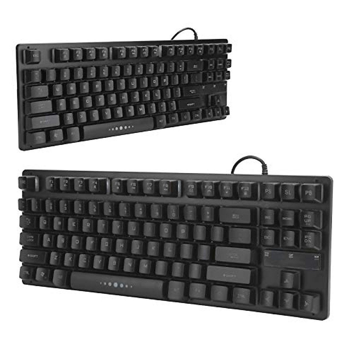 Gaming Keyboard, 87?Key USB Wired RGB Backlight Mechanical Gaming Keyboard for Desktop and Laptop Computers, with Ergonomic Floating Low-Key Cap