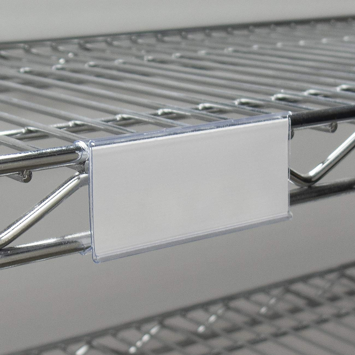 Akro-Mils 29308 Clear Protective Plastic Flat Label Holders for Wire Shelving Retail Display and Warehouses, (25-Pack)