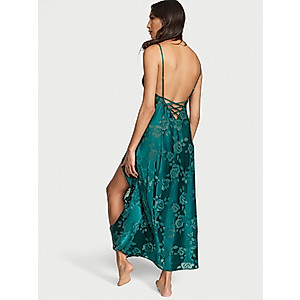 Victoria's Secret VS Archives Burnout Satin Slip, Women's Lingerie, Lace Up Detailing, Green (S)