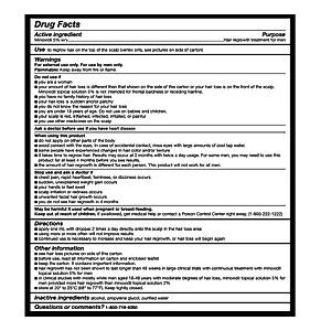 Minoxidil-5% Extra Strength Hair Regrowth for Men, 3 Count, 2 Ounce Bottles