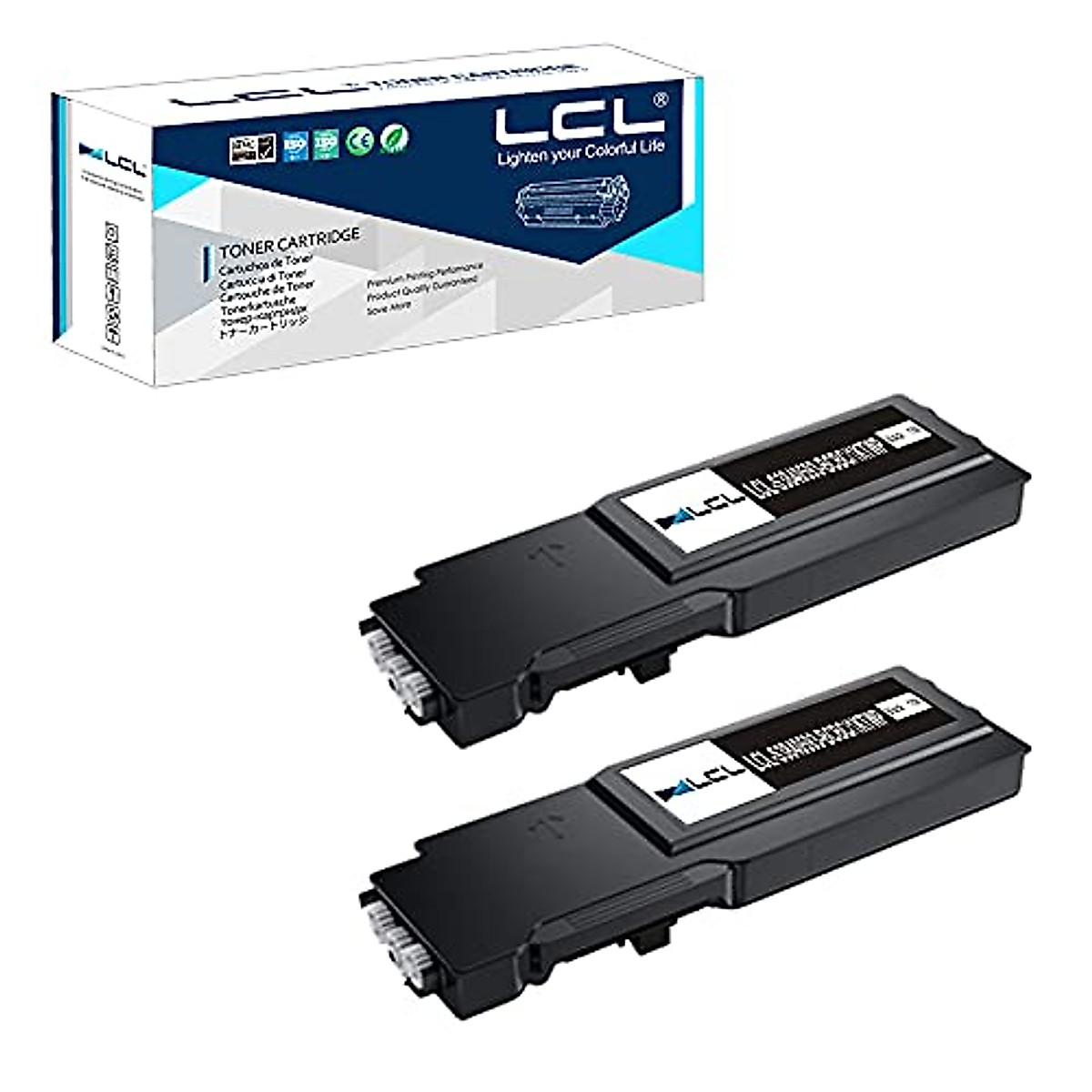 LCL Compatible Toner Cartridge Replacement for Dell 3840 S3840 S3840CDN 3845 S3845CDN 593-BCBC 1KTWP High Yield (2-Pack Black)