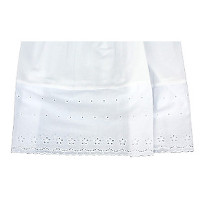 100% Cotton Dress Christening Gown Baptism Gown with Lace Border (Newborn (Birth-7 lbs)) White