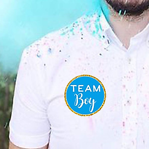 Mr.Mug Gold Gender Reveal Stickers- 80 Pack Team boy and Team Girl Baby Shower Sticker Labels, Perfect Gender Reveal Party Supplies, 2 Inch.