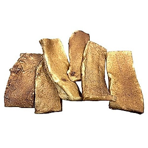 123 Treats Beef Cheek Chips Beef Basted Dog Chew 6" (2 pounds) All Natural Chews for Dogs | Great Rawhide Alternative