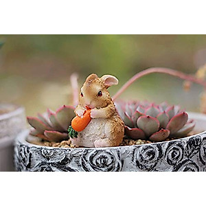 MUAMAX 3 PCs Miniature Bunnies Fairy Garden Accessories Rabbit Easter Bunnies Resin Ornaments Garden Bonsai Decoration Sculpture Statue Figurines for Lawn Potted Plants