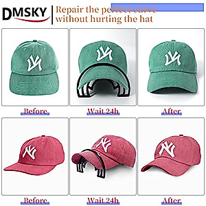 Dmsky Hat Brim Bender/Hat Bill Bender Tool (4-Pack) -Perfect Hat Curving Band-Convenient Hat Shaper Design With Optional Slot-No Steaming Required,U.S. Patent Pending,Black