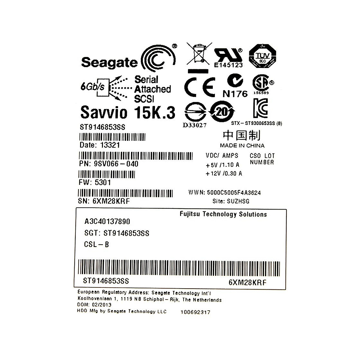 SEAGATE Savvio 15K.3 6GB/S 146GB