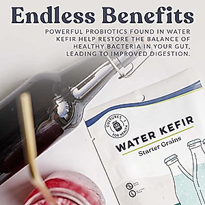 Cultures for Health Water Kefir Grains | DIY Fermented Probiotic Drink Powder for Stronger Gut Health | Heirloom Starter Makes Limitless Supply | Non-GMO Dairy Free Vegan Sparkling Water with Enzymes