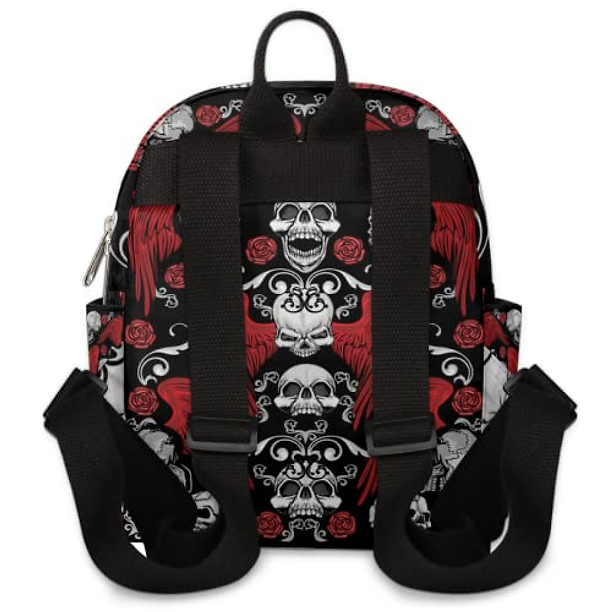Mini Backpack for Women Backpack Purse Ethnic Sugar Skull Wing Cute Small Travel Backpack Casual Bookbag Shoulder Bag for Girls Teens School Backpacks Lightweight Ladies Backpack Daypack