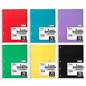 Mead Spiral Notebook, Pack of 18, 1 Subject College Ruled Spiral Bound, Pastel Color School Notebooks Included, 70 Pages…