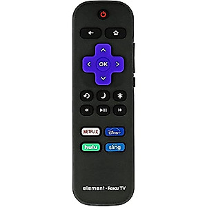 OEM Replacement Remote Control 3226000883 Fit for Element Roku TV Smart 4K Ultra HDTV with Netflix, Disney+, Hulu and Sling Or Apple TV+ or HBOMAX Buttons. (Renewed)