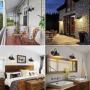 DOCIUEON Indoor Outdoor Wall Lights, 2 Pack Modern Farmhouse Gooseneck Barn Light, Exterior Lighting Fixture Outside Wall Sconce for Porch, Entryways, Patio,Garage