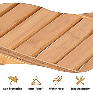 Sangsan Bamboo Shower Stool Shower Bench - Shower Bath Seat 2-Tier Spa Stool Foot Rest with Storage Shelf and Non-Slip Feet, Organizer for Bathroom Indoor & Outdoor, Natural