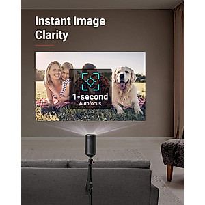 Anker NEBULA Capsule Max, Pint-Sized Wi-Fi Mini Projector with Anker Nebula Projector Lightweight and Adjustable 3-ft Floor Stand