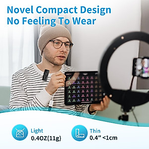 PILSAMAS Mini Wireless Lapel Lavalier Microphone for Android, iPhone 15 Pro Max - 2 Pack, 32H Battery, Noise Canceling - USB C Microphone, Clip On iPhone Microphone for Video Recording, Streaming