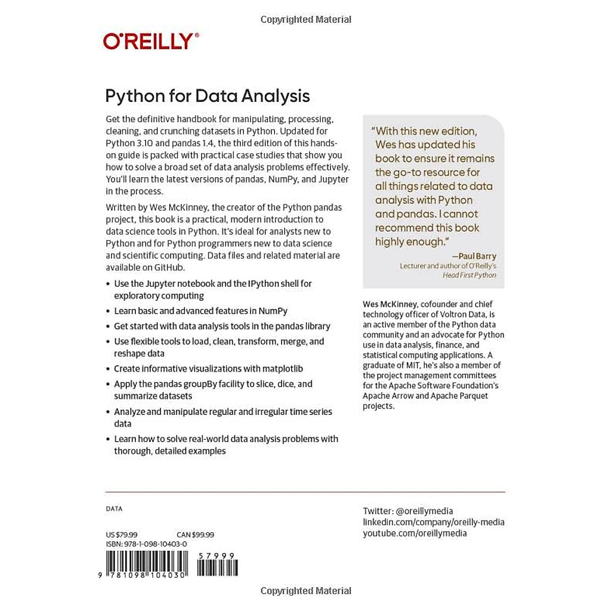 Python for Data Analysis: Data Wrangling with pandas, NumPy, and Jupyter
