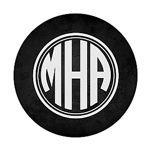 MHA Monogram Gift Initials MHA or MAH on Black PopSockets PopGrip: Swappable Grip for Phones & Tablets