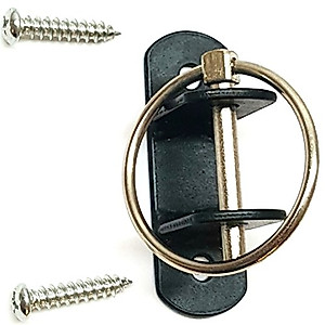 Hill Saddlery Horse Stall Water/Feed Bucket Hanger Bracket with Pin and Mounting Screws (Black) - Stall Bucket Hanger - Bucket Hook