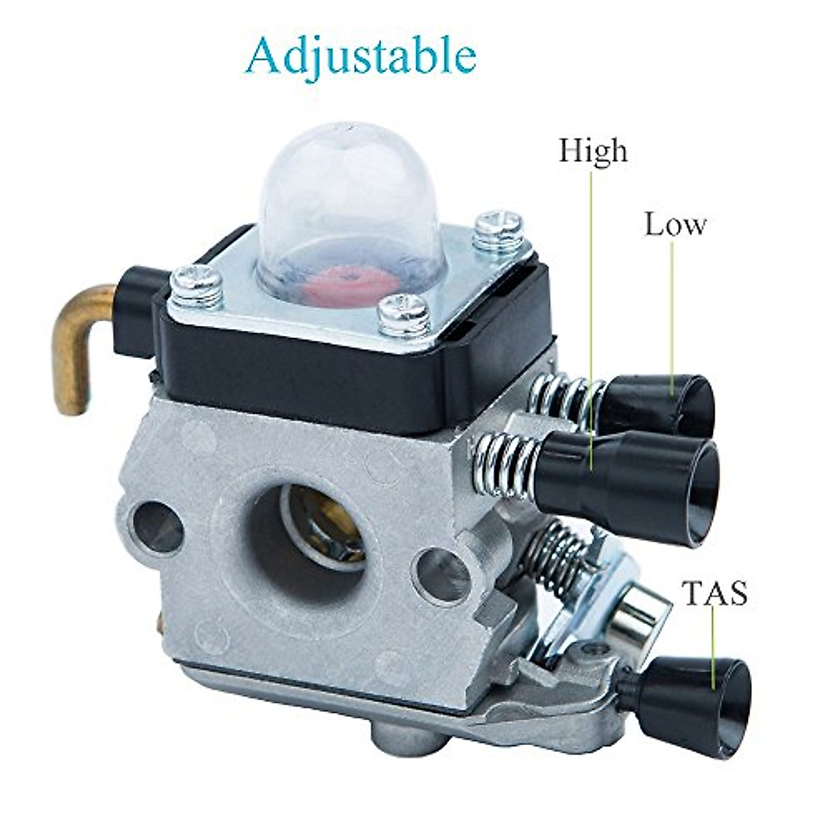 HOODELL Adjustable FS55 Carburetor, Easy-Start FS 55 Carb with Rebuild Kit, Premium FS55R FS45 Carburetor for ZAMA STIHL String Hedge Trimmer Weed Eater Parts with Fuel Line Kit
