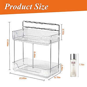 YCJYZLF Bathroom Counter Organizer Countertop Shelf, Perfume Organizer for Dresser, Vanity Organizer Trays, Skincare Organizers, Makeup Cosmetic Storage,Makeup Organizer Countertop(2 Tiers-Clear Pro)