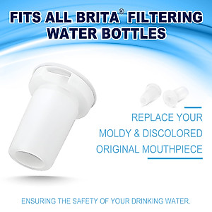 2in1 Brita Water Bottle Filter & Mouthpiece Replacement, Brita Replacement Parts with 2Pcs Brita Water Bottle Filter Replacement & 2Pcs Brita Bite Valve Replacement Compatible with Brita Water Bottle